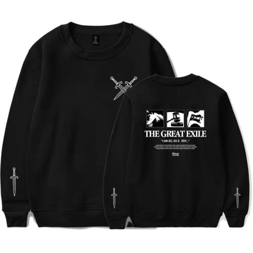 WJHYWDH Tommyinnit The Great Exile Crewneck Merch Casual Round Neck Sweatshirt Unisex Clothing (Black,Medium)
