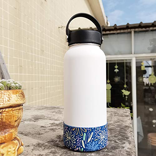 WK IEASON Protective Silicone Sleeve Boot for 20-40oz Stanley Tumbler and Compatible with 12oz 21oz 24oz Hydro Flask Water Bottle,Simple, Yeti and Other Brand Water Bottle(Leo Carnation)