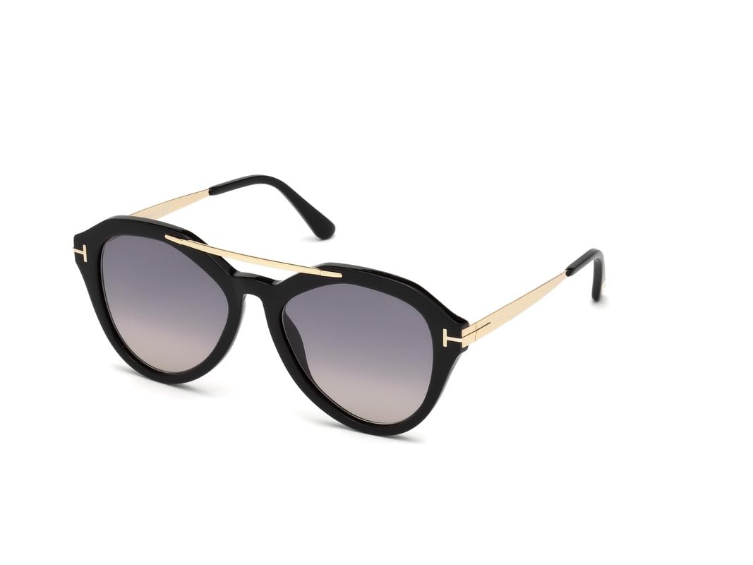 Tom Ford Butterfly Sunglasses TF576 Lisa-02 01B Black/Gold 54mm FT0576