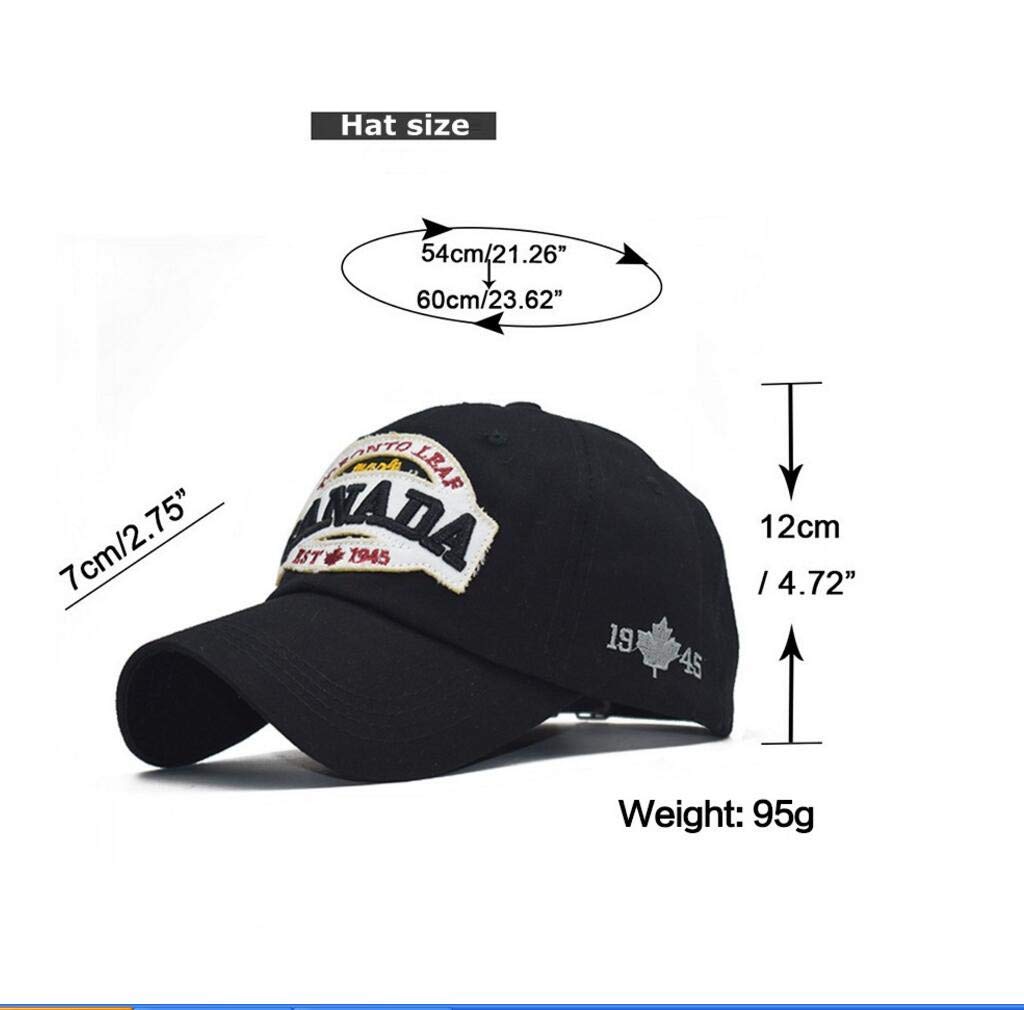 XibeiTrade Canada Maple Flag Cotton Baseball Cap for Men Women Sports Outdoor Sun Hat (Wine Red)