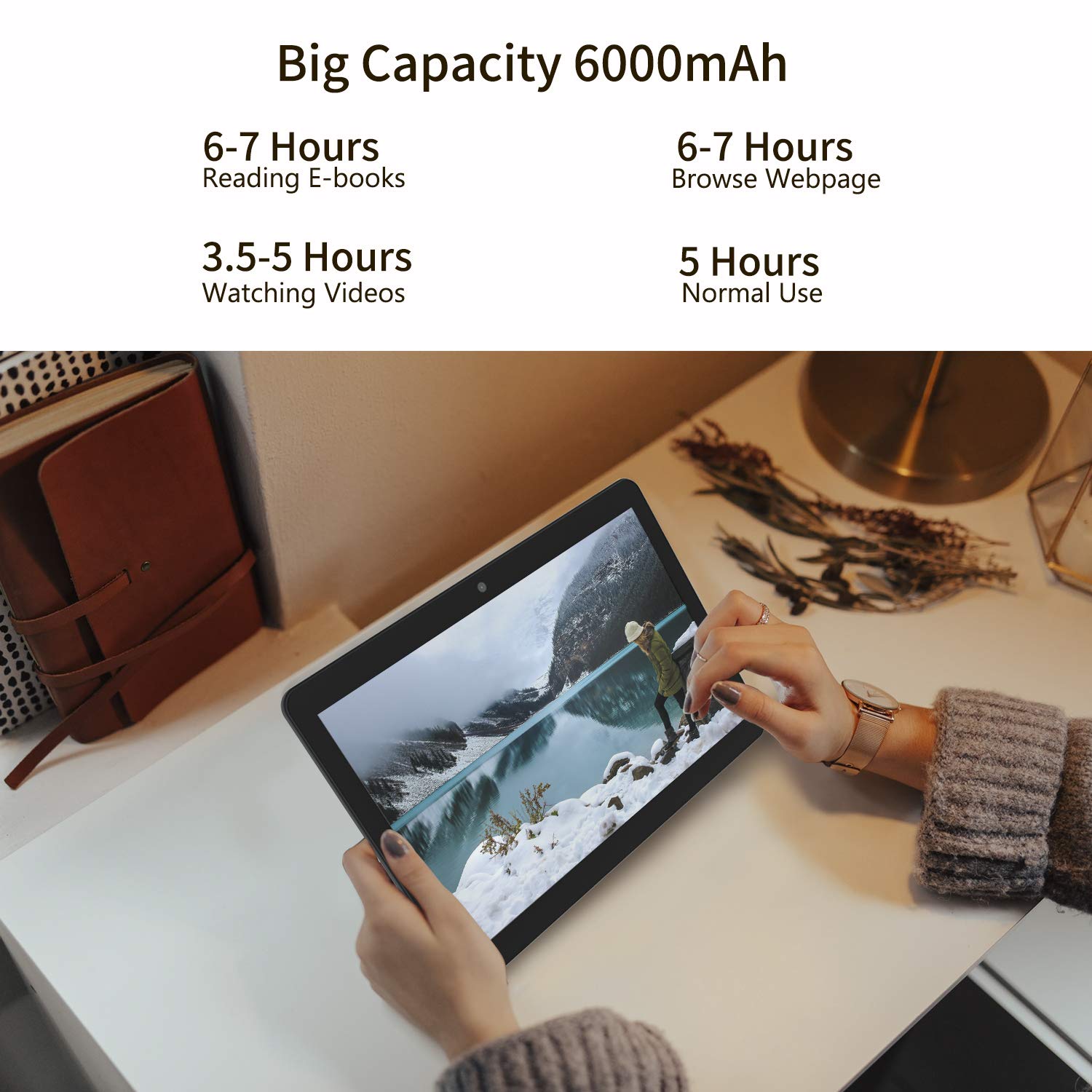 Winsing Tablet 10 inch, Android 9.0 Pie, 3G Phablet, 2GB RAM, 32GB Storage, Quad-Core Processor, Dual SIM Card Slot and Cameras, WiFi, Bluetooth - Black