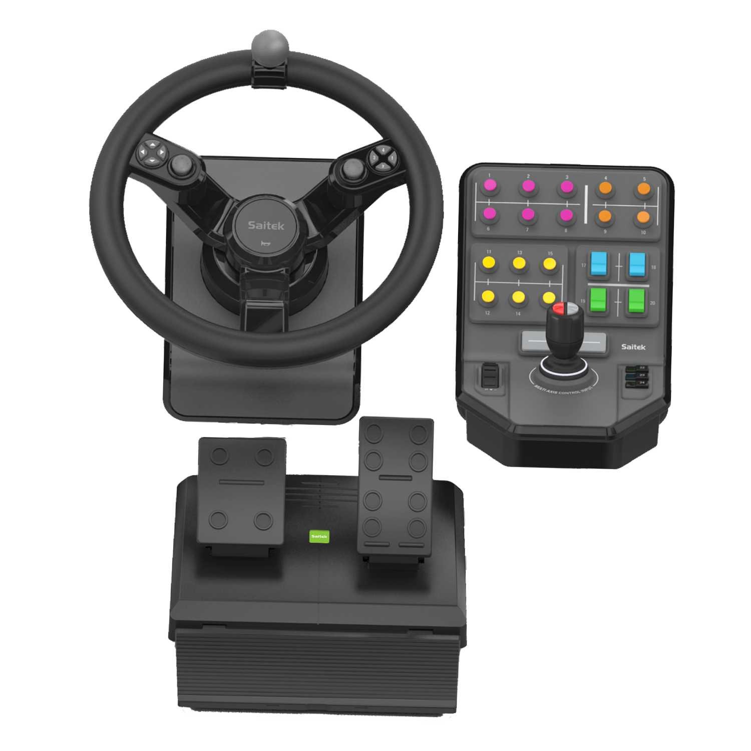 Saitek Farming Simulator Wheel, Pedals, & Vehicle Side Panel Bundle (SCB432160002/01/1)