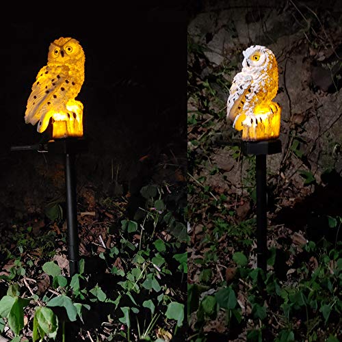 Solar Garden Lawn Light,Led Owl Shape Waterproof Outdoor Landscape Pathway Stake Light for Yard Patio Home Festival Decorative(White Owl)