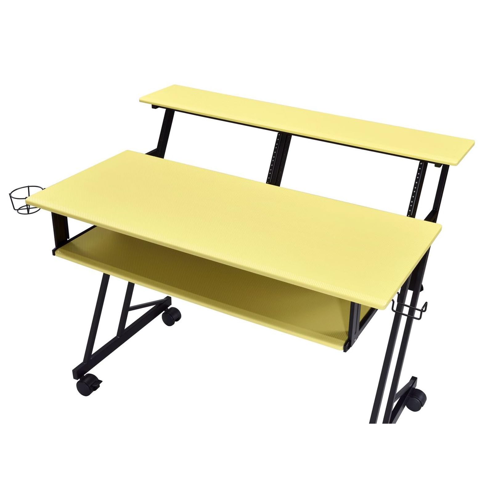 White Home Office Computer Desk Ergonomic Gaming Desks Music Recording Studio Desk Modern Simple Desk with Storage,Keyboard Tray & Iron Hooks for Work,47" D x 28" W x 38" H