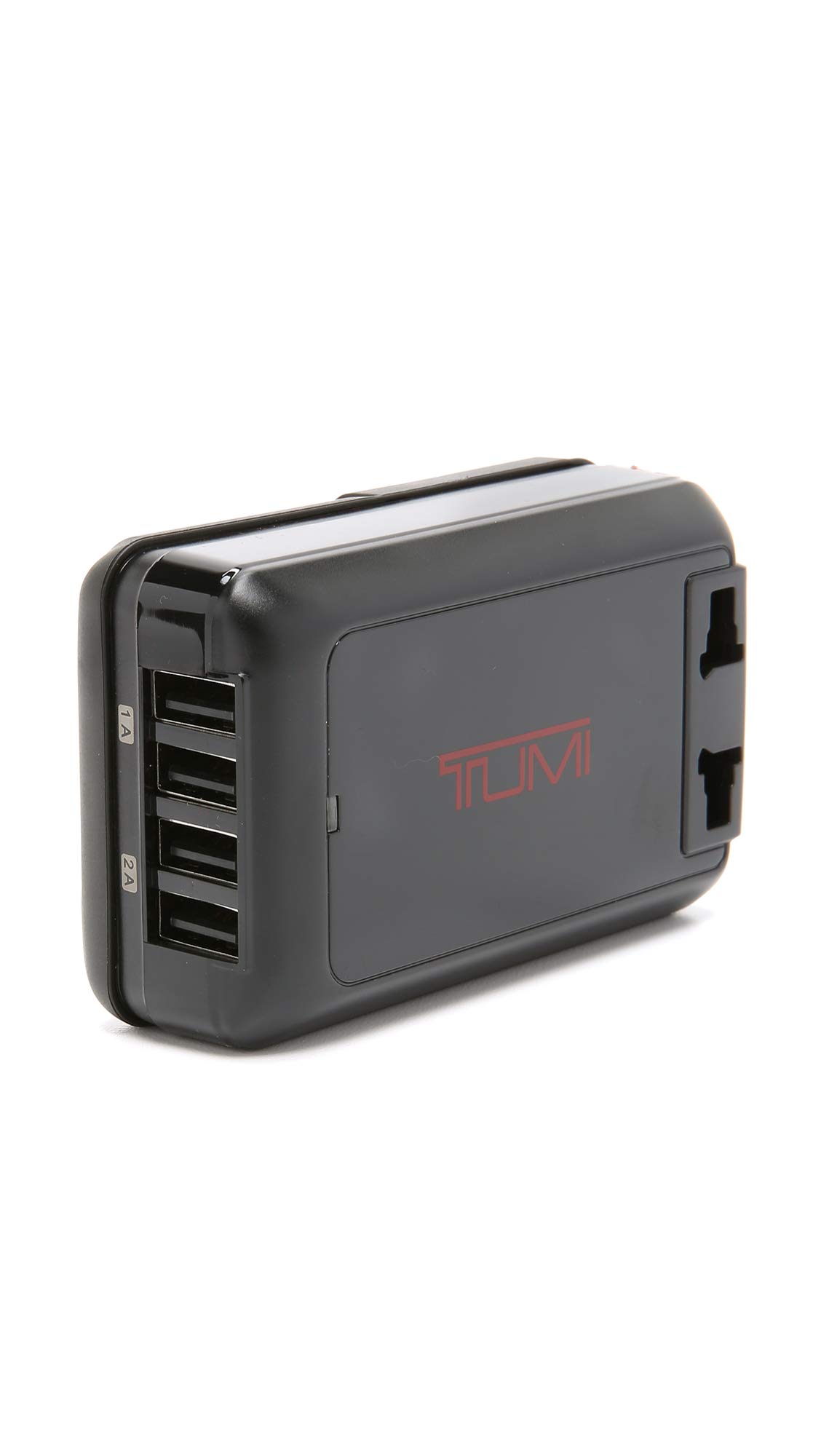 TUMI - 4 Port USB Electric Travel Adaptor Plug - International Universal AC Power Converter - Black