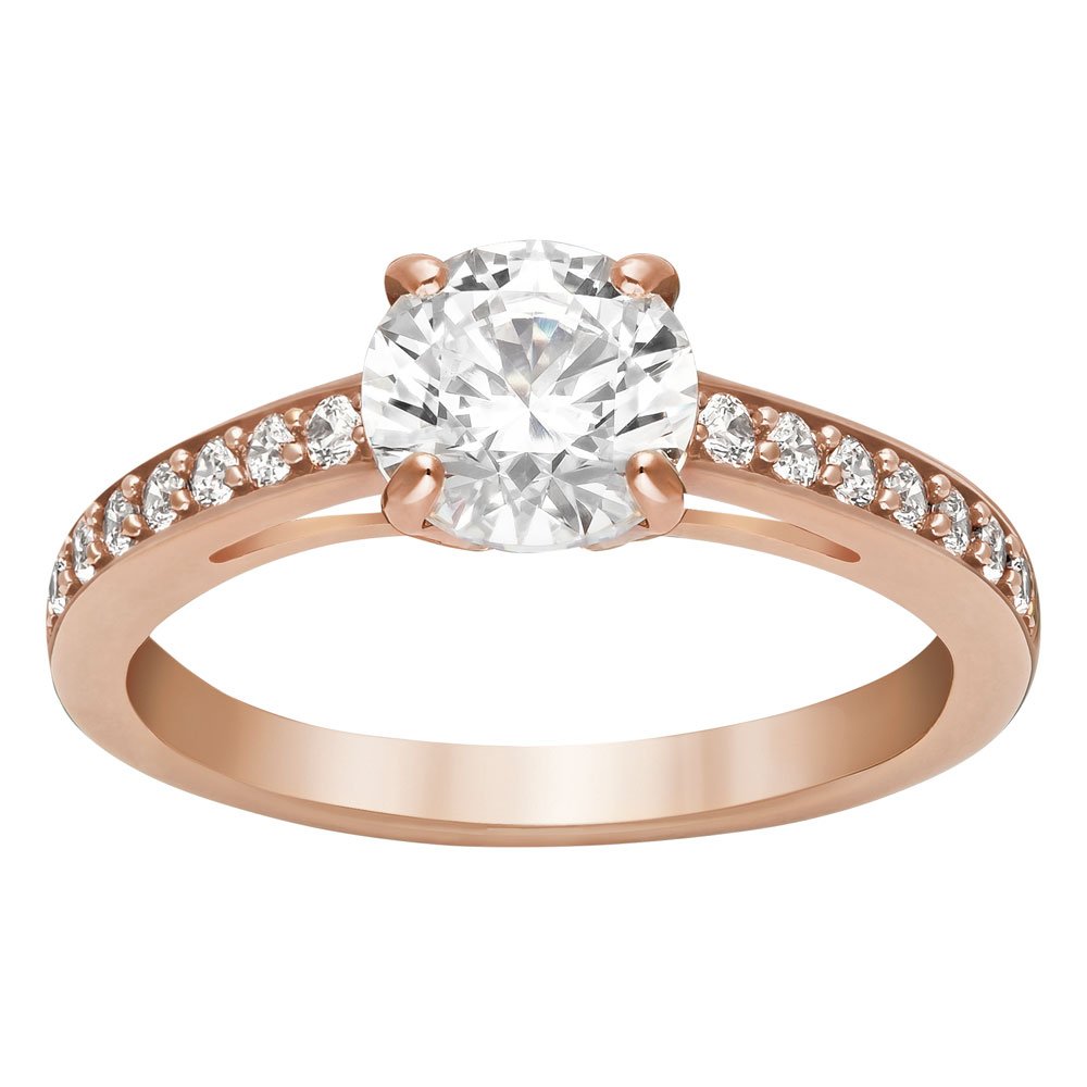 Swarovski Crystal Authentic Attract Rose Gold Plated Enchanting and Bedazzling White Ring, Size 5
