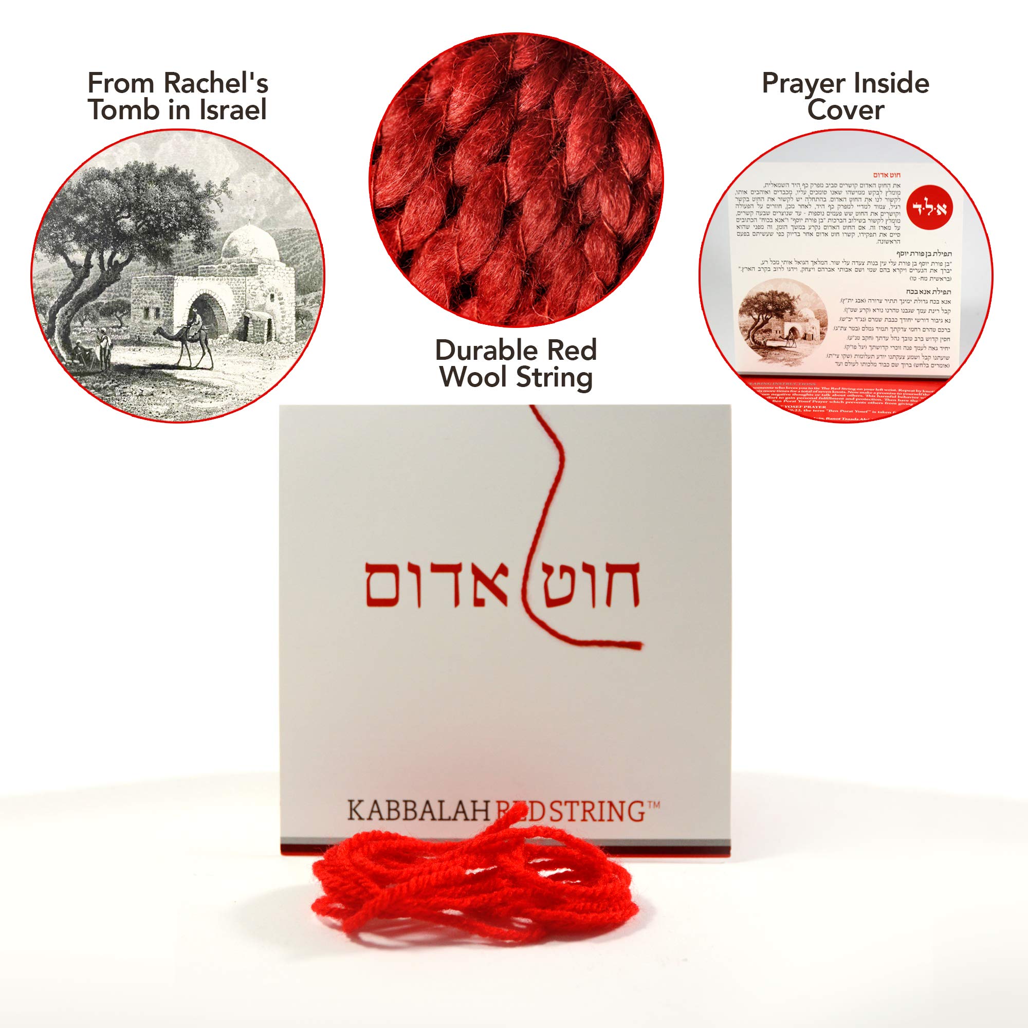 The Original Kabbalah Red String Bracelet from Israel - Red String Bracelet Pack 60 Inch Red String for up to 7 Evil Eye Protection Bracelets - Prayer, Blessing & Instructions Included!