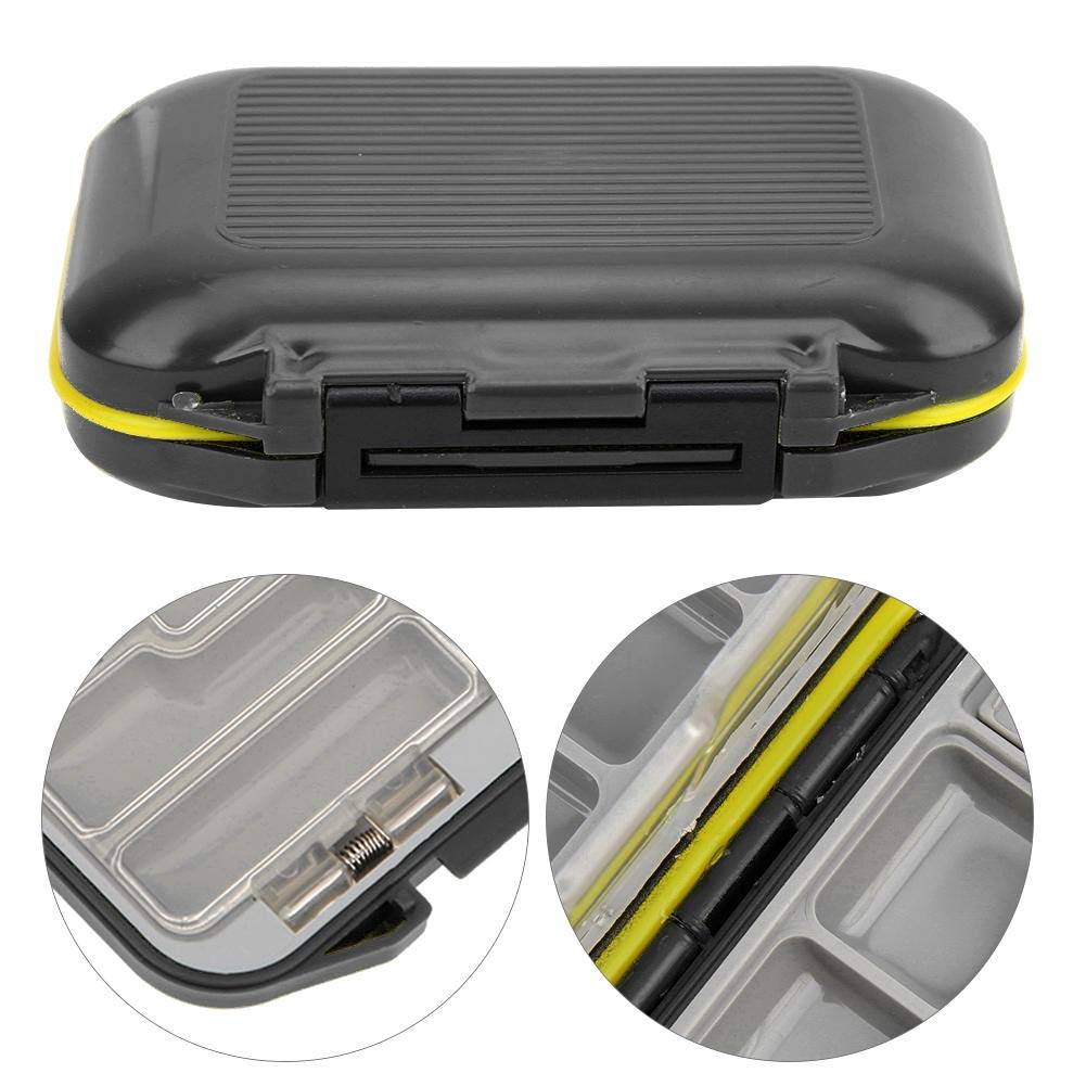 Valentine's Day Carnival Fishing Tackle Box, Fishing Tackle Storage Bag, ABS Waterproof Fishing Tackle Box Bait Lure Hooks Storage Case Organizer Container Accessory(Black)