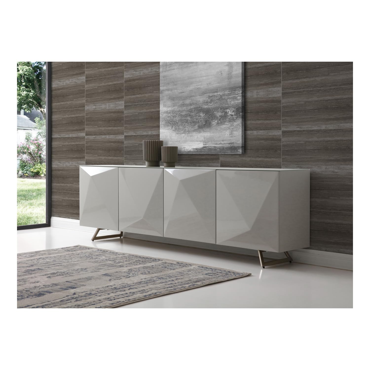 Whiteline Modern Living Samantha Buffet, Red