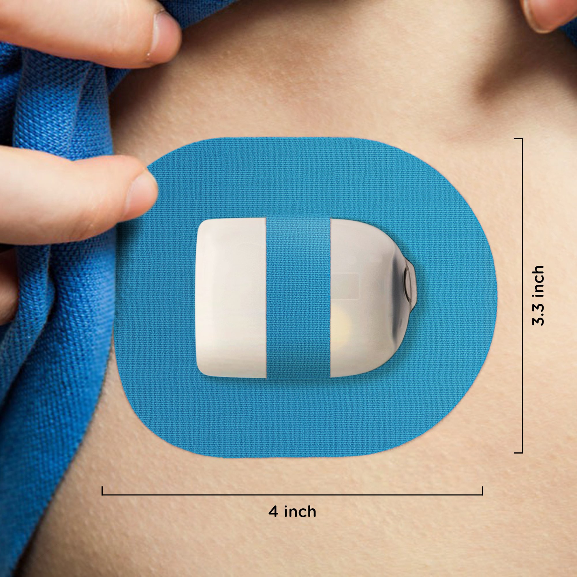 SIMPATCH – Omnipod Adhesive Patch with Strap (25-Pack) – Waterproof Adhesive, CGM Tape (Blue)