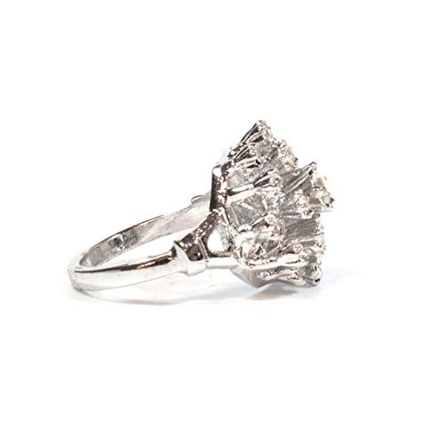 Providence Vintage Jewelry Clear Austrian Crystal 18k White Gold Plated Burst Ring
