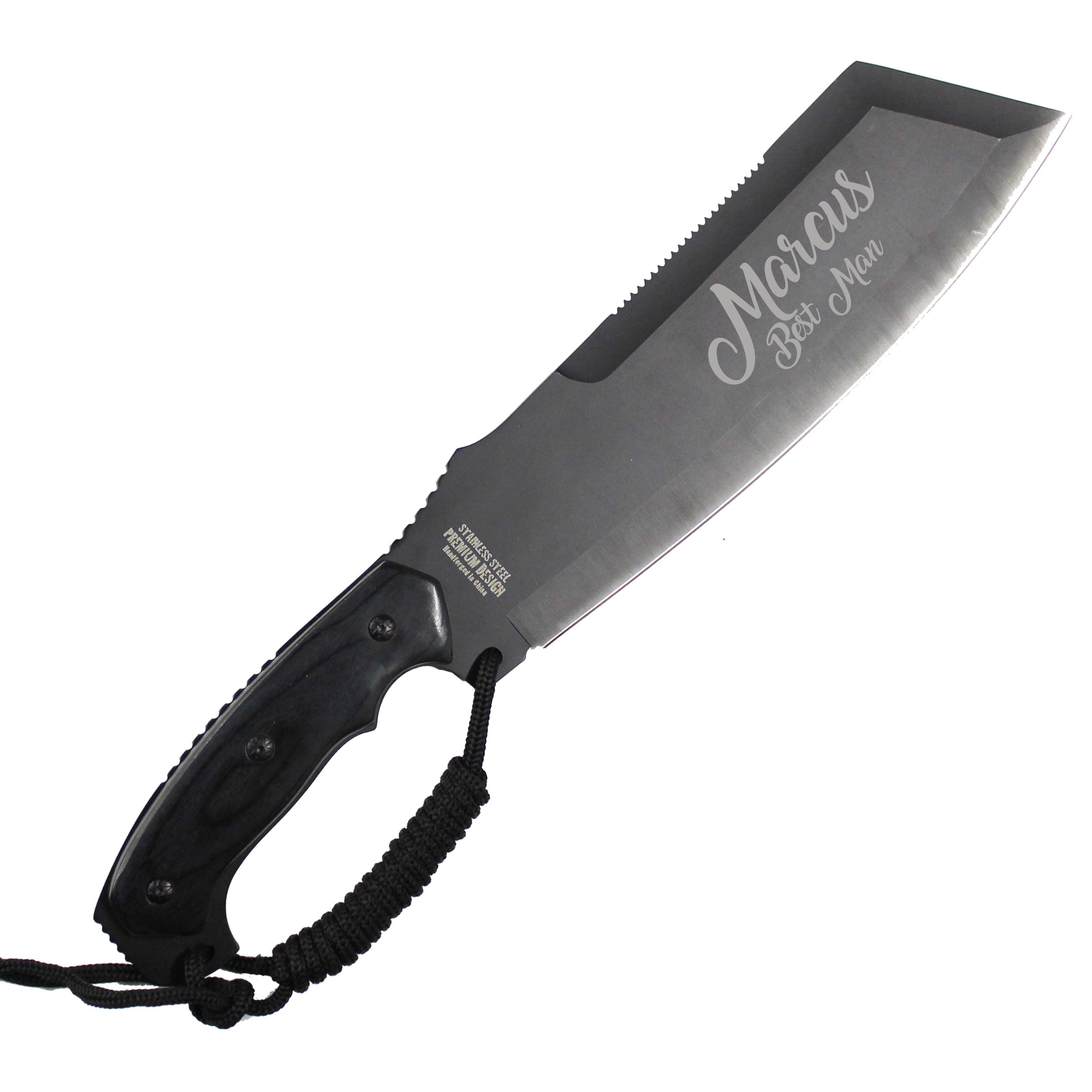The Wedding Party Store, Custom Personalized Big Machete with Rope - Engraved Survival Jungle Gift Idea for Groomsmen, Fathers Day, Birthday, Husband, Hunting