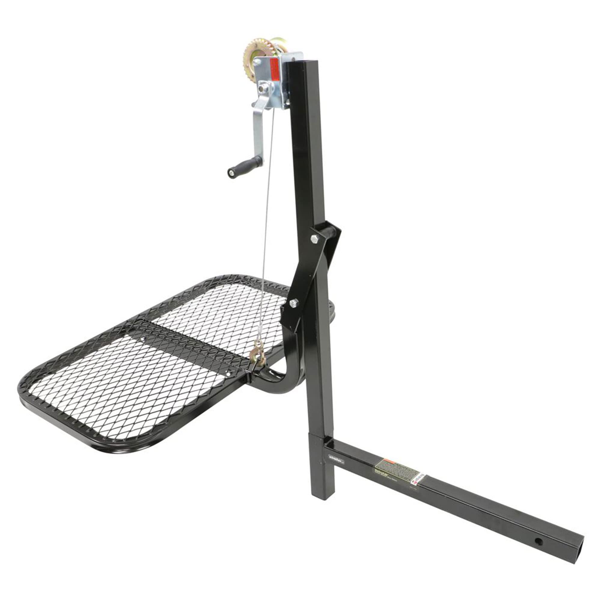 Viking Solutions Versatile Steel Hitch Truck Loading Assistant Lifting System with Large Platform for Heavy Loads and Game Animals, Black