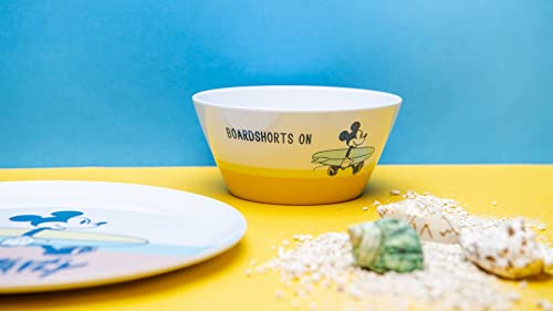 Zak Designs Disney Mickey Mouse Street Beach (Stay Wavey) - Kids Dinnerware Set, Includes 10in Melamine Plate and 27oz Bowl Set, BPA-Free Durable Plate and Bowl Makes Mealtime Fun