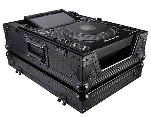 ProX XS-CDBL Flight Case for Pioneer CDJ-3000 DJS-1000 Denon SC6000 PRIME Large Format CD-Media Player Black on Black