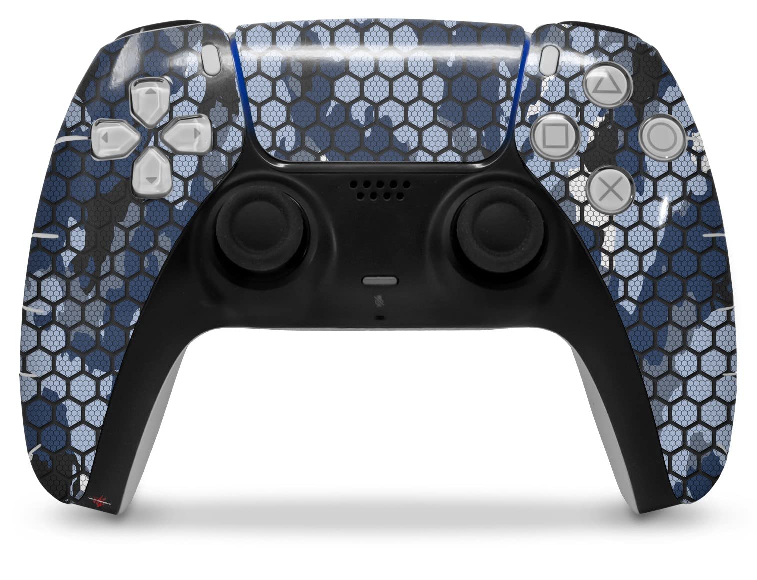 WraptorSkinz Skin Wrap compatible with Sony PS5 DualSense Controller HEX Mesh Camo 01 Blue (CONTROLLER NOT INCLUDED)