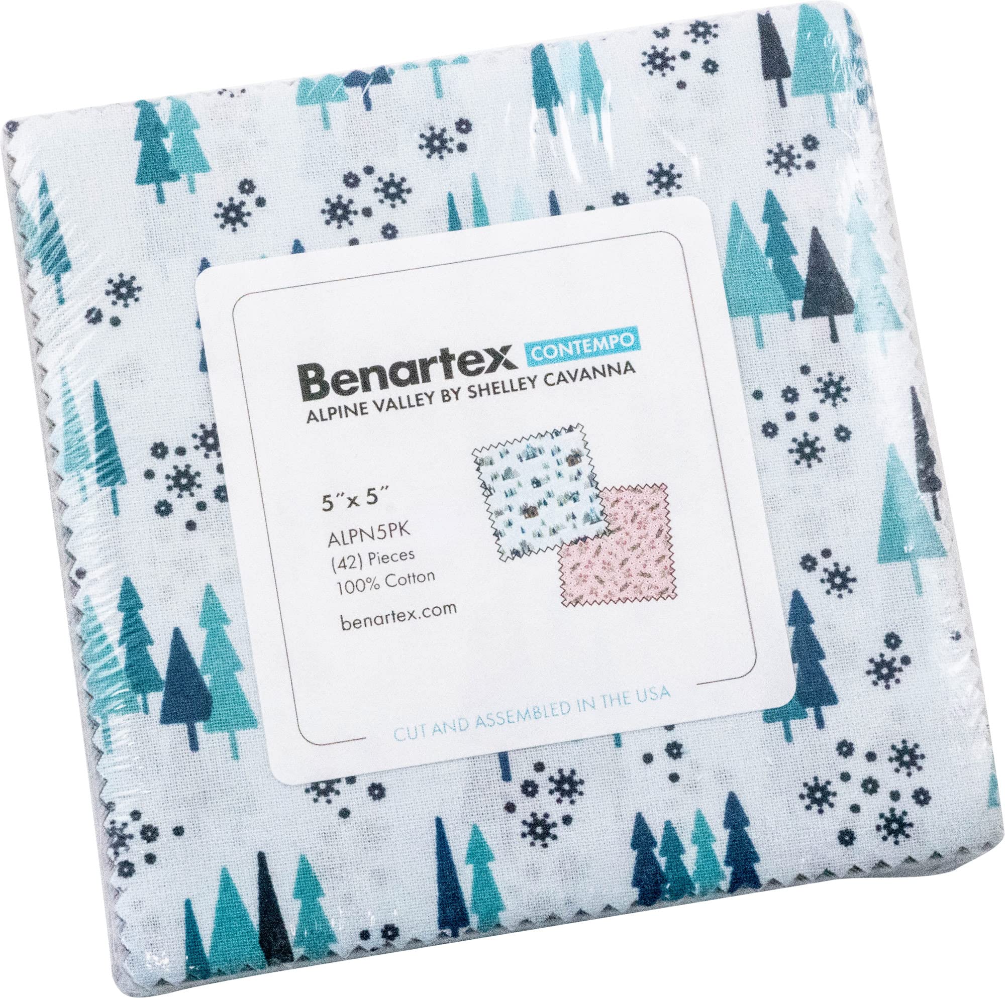 Shelley Cavanna Alpine Valley 5X5 Pack 42 5-inch Squares Charm Pack Benartex