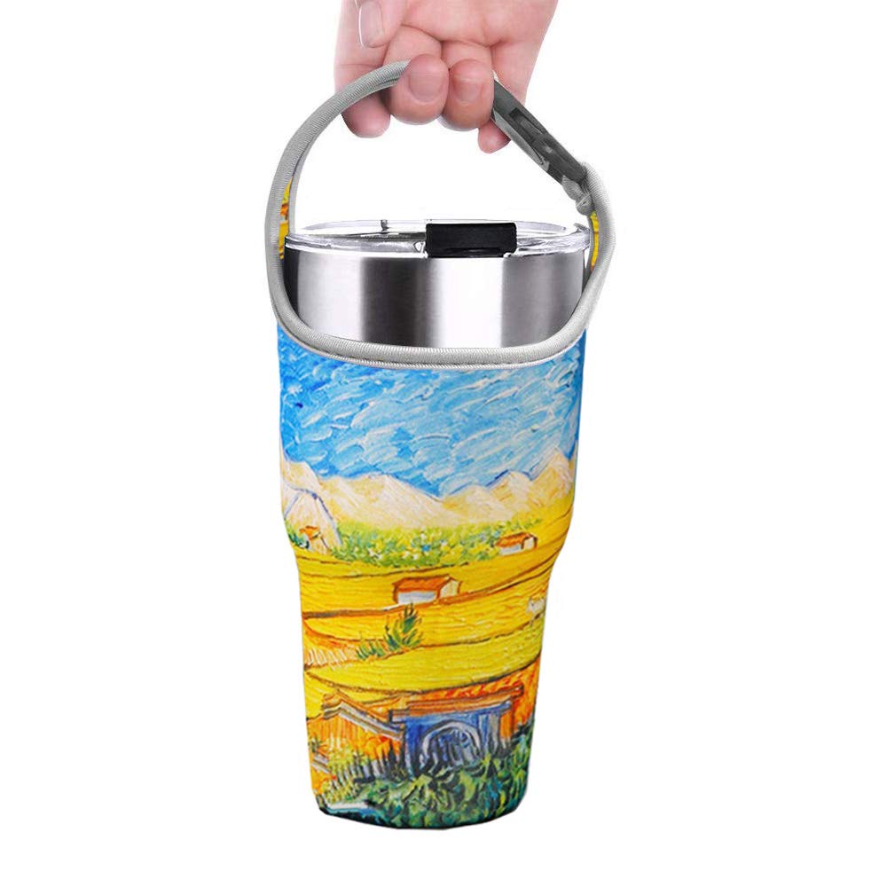 TuNan Tumbler 30oz Carrier Holder Pouch with Shoulder Strap, Fit for YETI, Rtic, Atlin, Ozark Trail, Rambler 30 oz Insulated Tumbler Coffee Cup, Neoprene Sleeve with Carrying Handle - 2 Styles