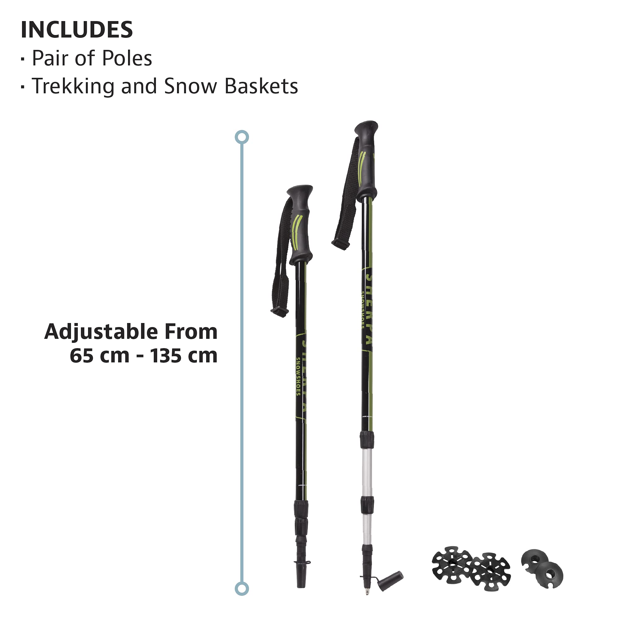 Yukon Charlie's Sherpa Trekking Poles, Twist Lock Adjustment System, Trekking and Snow Baskets Included