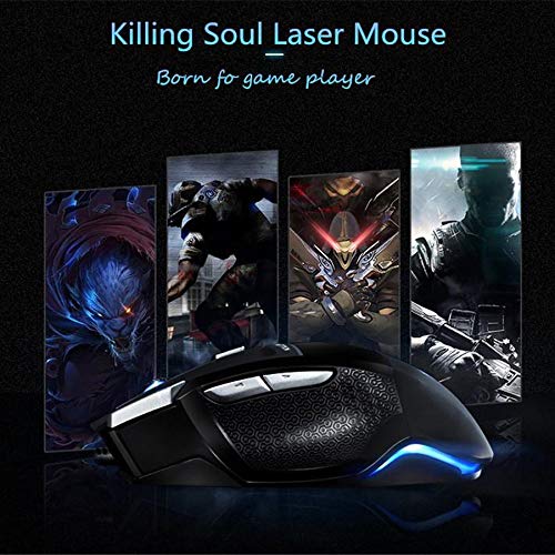 Wired Mouse for Laptop, Mini USB Optical Computer Gaming Mice with 7 Programmable Buttons, RGB Backlit, 4800 Adjustable DPI, Ergonomic PC Gamer Little Mouse for Windows 7/8/10/XP Vista Linux - Black