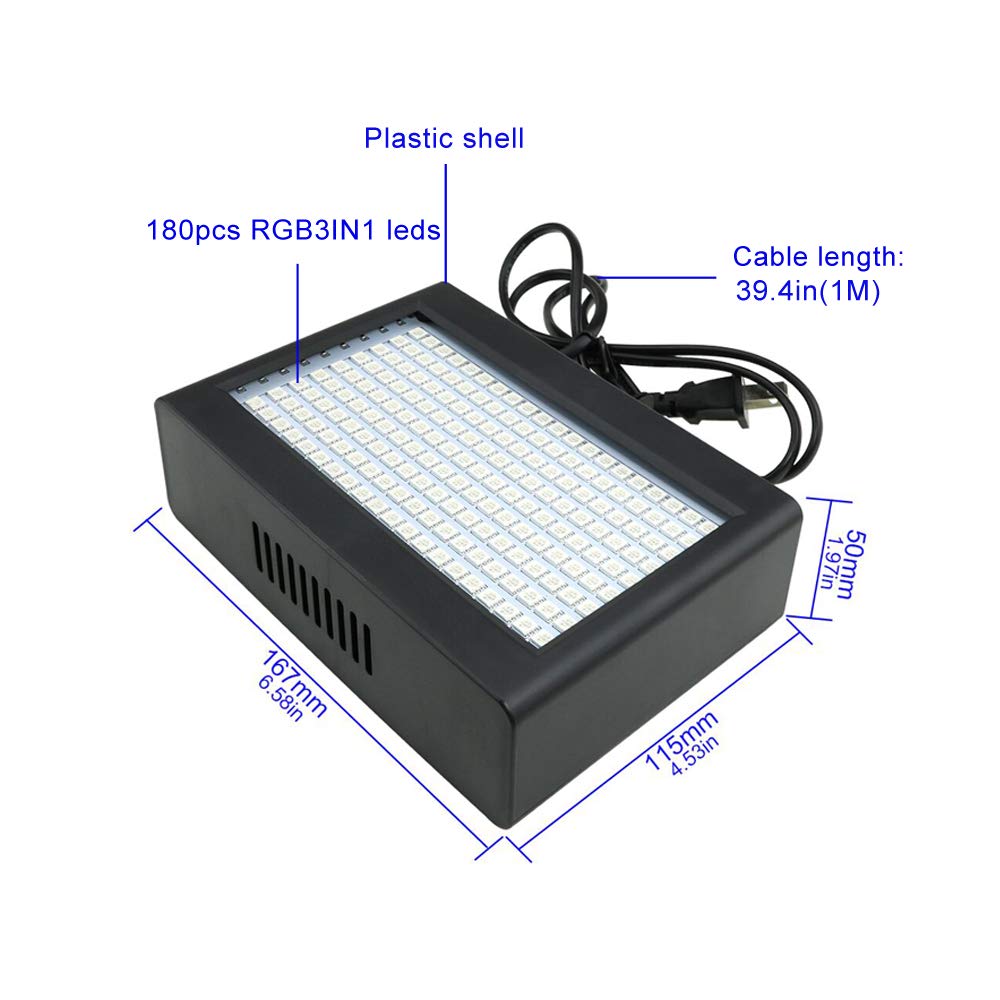 Strobe Lights, AZIMOM Mini 35W 180 LED Sound Activated Stage Lights for Party RGB Super Bright Flash Auto Speed Adjustable Halloween Bar Wedding KTV Concert Disco DJ Stage Lighting