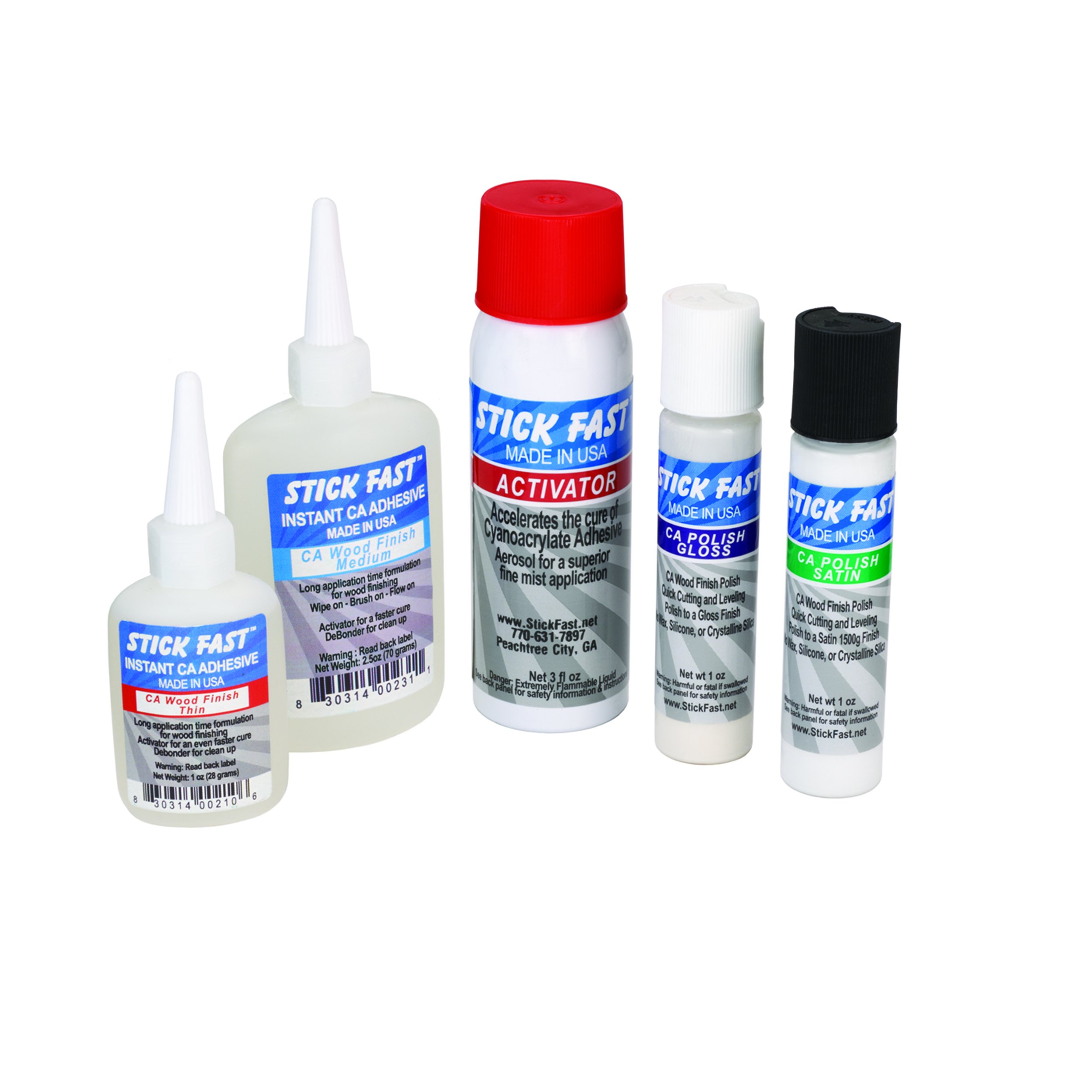 Stick Fast K575 CA Wood Finish Starter Kit