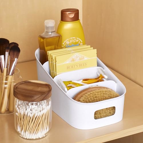 YouCopia ShelfBin Packet Organizer, 4-Tier Stairstep Raised Divided Bin, BPA-Free Storage Caddy for Kitchen Pantry and Cabinet Organization, Tea Bags, Medicine, and More