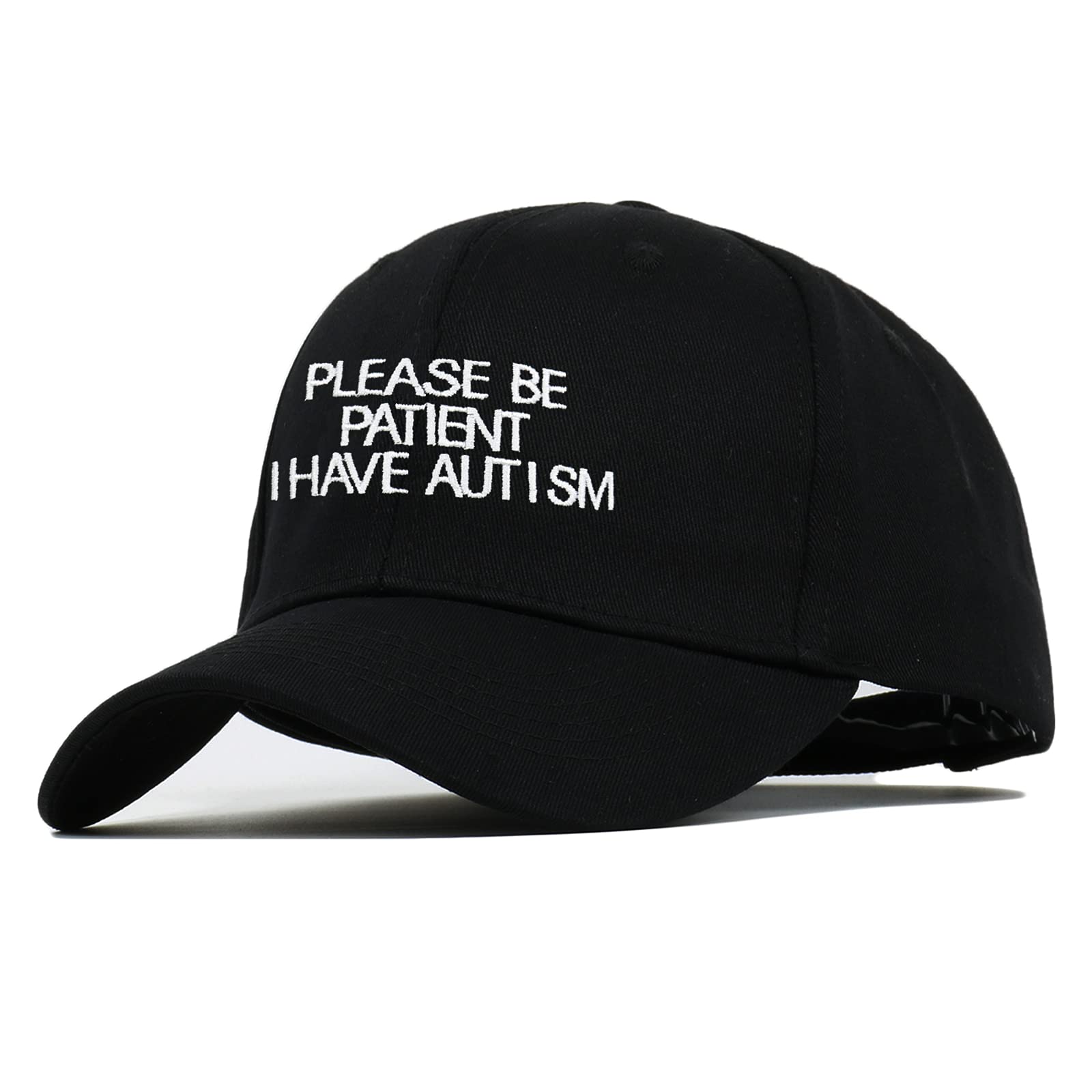 YUNXIBASECAP Cotton Unisex Please Be Patient I Have Autism Baseball Cap,Adjustable Dad Hat Black