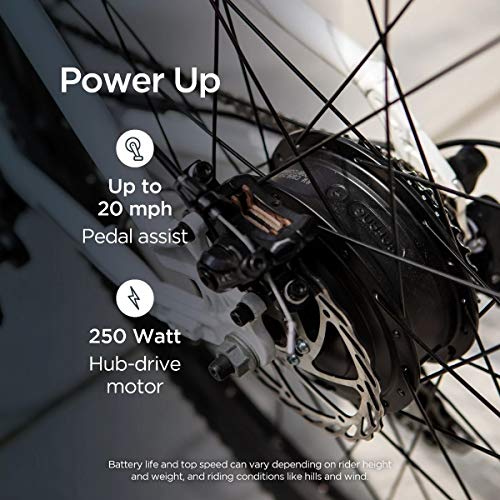 Schwinn Voyageur Electric Bike, Hub-Drive, Large Step-Through Frame, White
