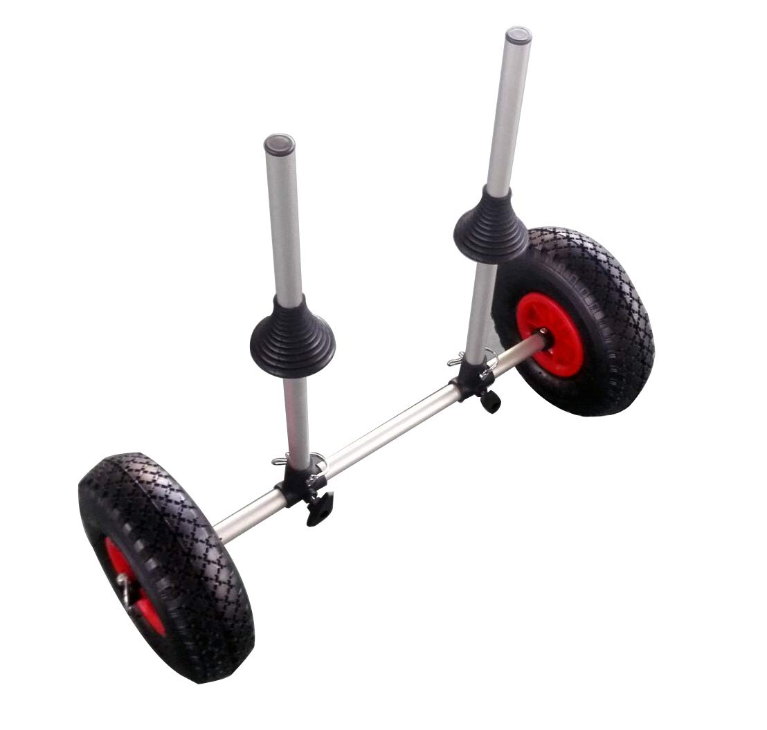 Vanhunks Kayak Scupper Carrier/Cart/Dolly,Silver,Red and Black Medium