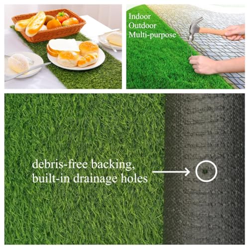 turfloid Quality Artificial Grass 0.8", Sample Piece, Indoor Outdoor Synthetic Fake Grass Rug Turf Mat Roll for Garden Home Decor
