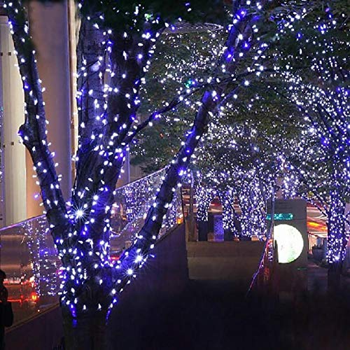 Solar String Lights 105ft 300 LED 8 Modes Solar Powered Led String Lights Waterproof Decorative String Lights for Patio, Garden, Home, Wedding, Party, Xmas(Blue)