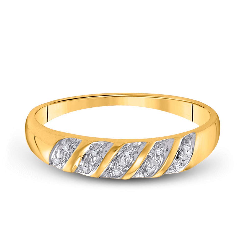 Sizes - L = 7, M = 10 - 10k Yellow and White 2 Two Tone Gold Mens and Ladies Couple His & Hers Trio 3 Three Ring Bridal Matching Engagement Wedding Ring Band Set - Round Diamonds - Princess Shape Center Setting (.09 cttw) - Please use drop down menu to se