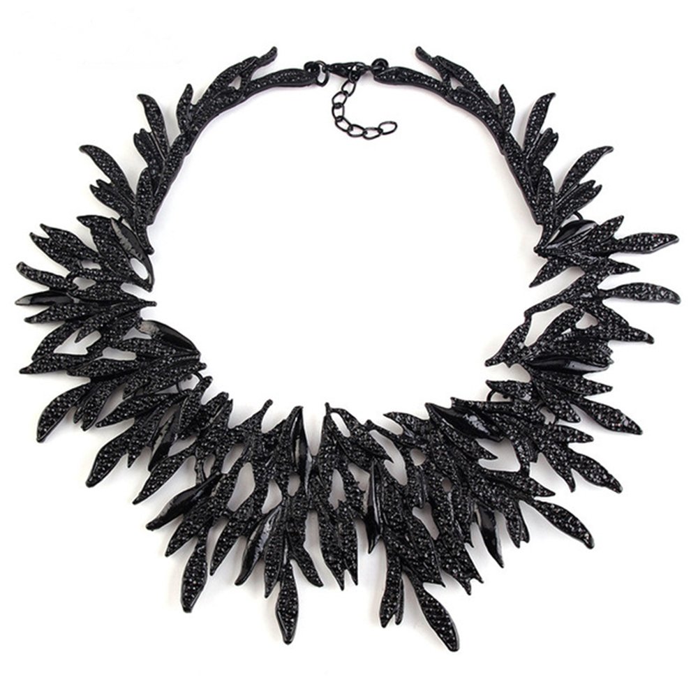 Zthread Vintage Bib Choker Collar Neklace Black Leaf Statement Collar Necklace Woman Fashion Jewelry Necklace