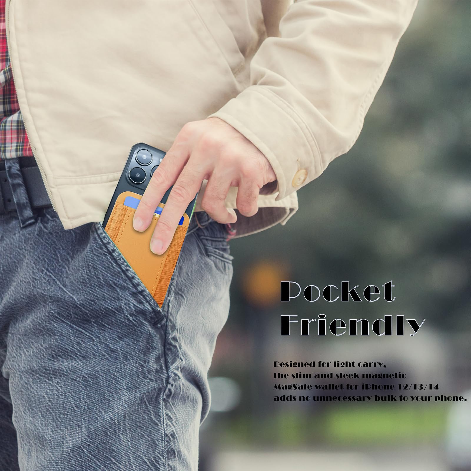 Rxuiael Stretchy Magsafe Wallet for iPhone 12 & 13 & 14 & 15 Series Magnetic Wallet Card Holder Apple Wallet for Women Men,Fit 6 Cards (Yellow)