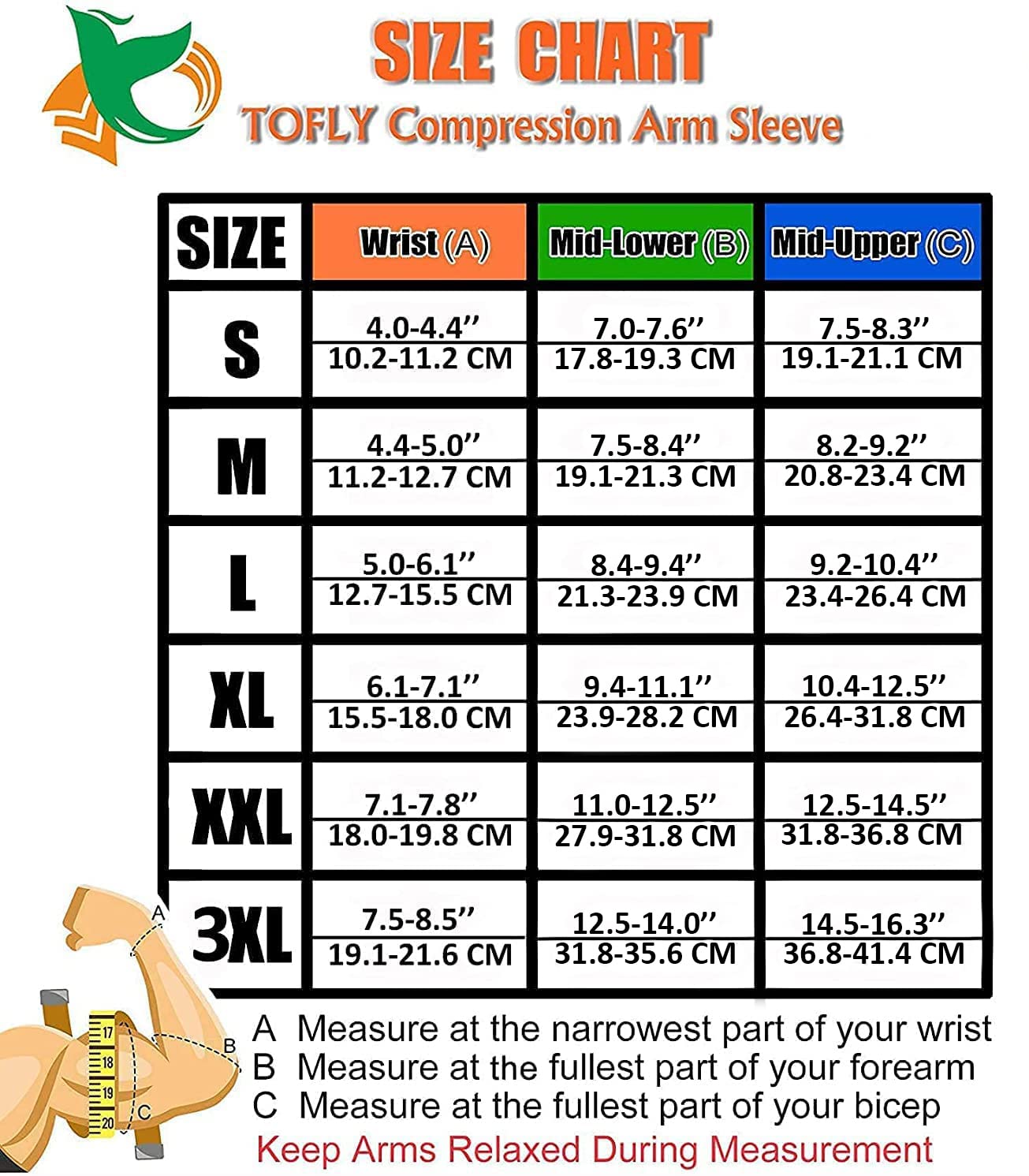 TOFLY Compression Arm Sleeves Elbow Braces for Men & Women (1 Pair), 20-30 mmHg Graduated Compression Arm Braces Support for Tennis Elbow, Tendonitis, Lymphedema, Arthritis, Edema, Workouts, Black L