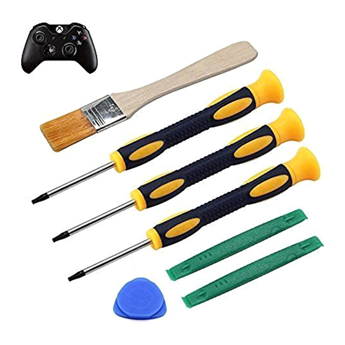 T8H T6 T10H Screwdriver Set for Xbox One Xbox 360 Controller and PS3 PS4, Safe Prying Tool and Cleaning Brush