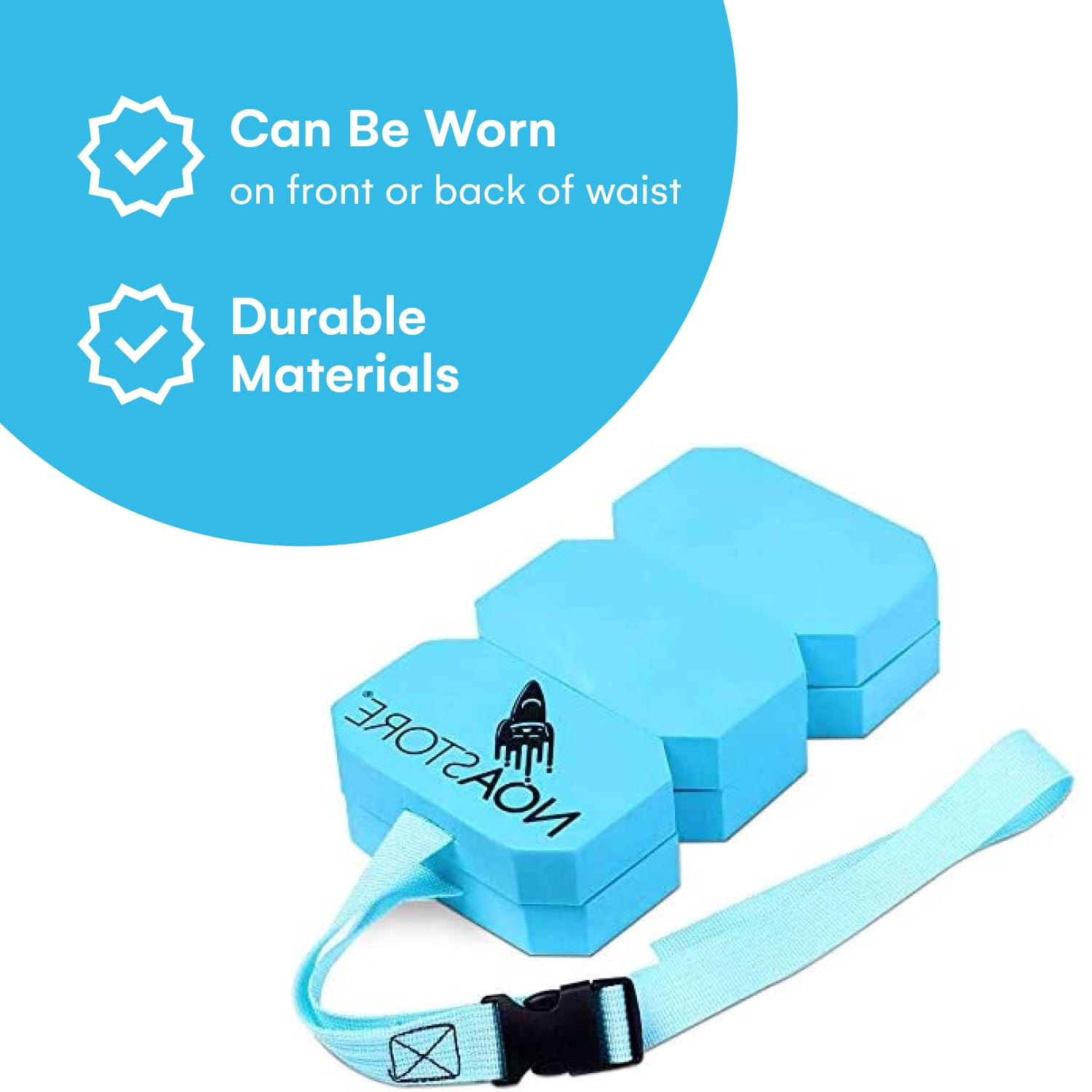 Swim Belt Water Running Aqua Jogging Belt, Back Float Safety Swim Trainer (Small)