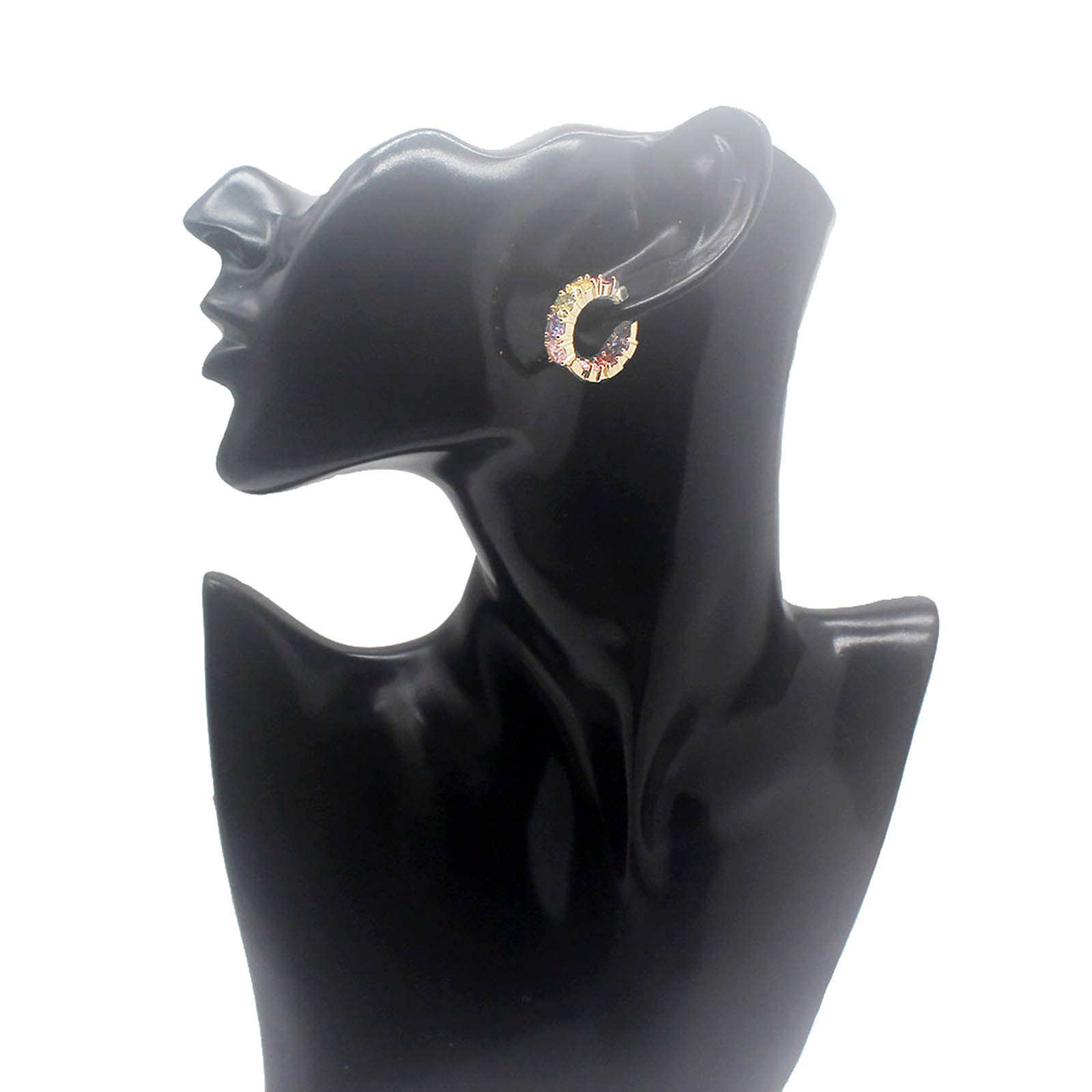 Women Silver Earrings Rose Gold Earring Garnet Peridot Amethyst Morganite Ideal Gift Choice (Rose gold earrings)