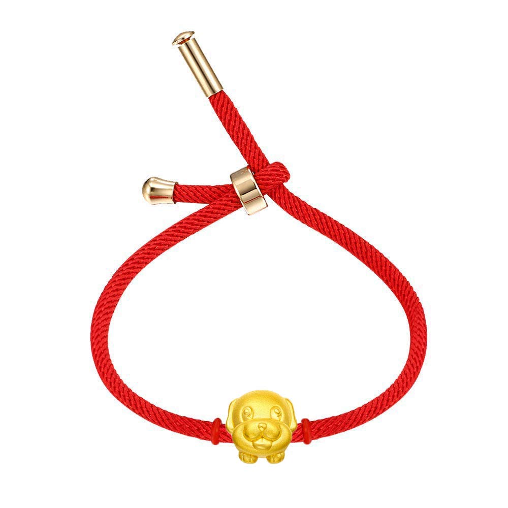 Vanski 12 Chinese Zodiac Sign Animal Charm Bracelet Adjustable Lucky Red String Bracelet for Women Birthday Gifts (Zodiac - Dog)