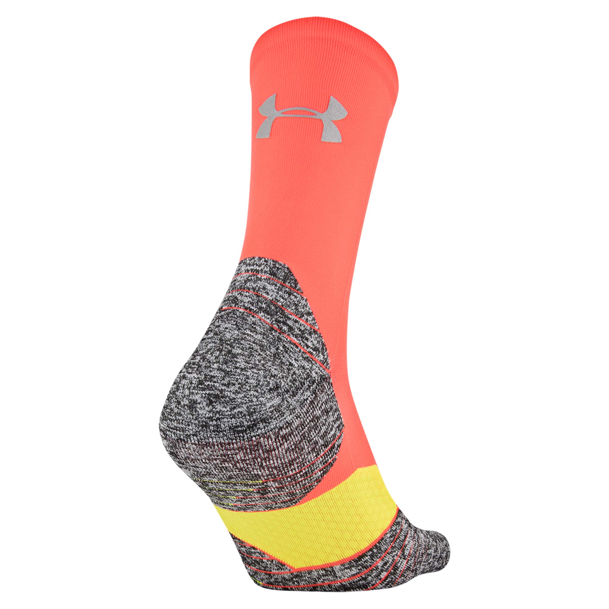 Under Armour Adult Run Cushion Crew Socks, 1-Pair , Afterburn Orange , Large