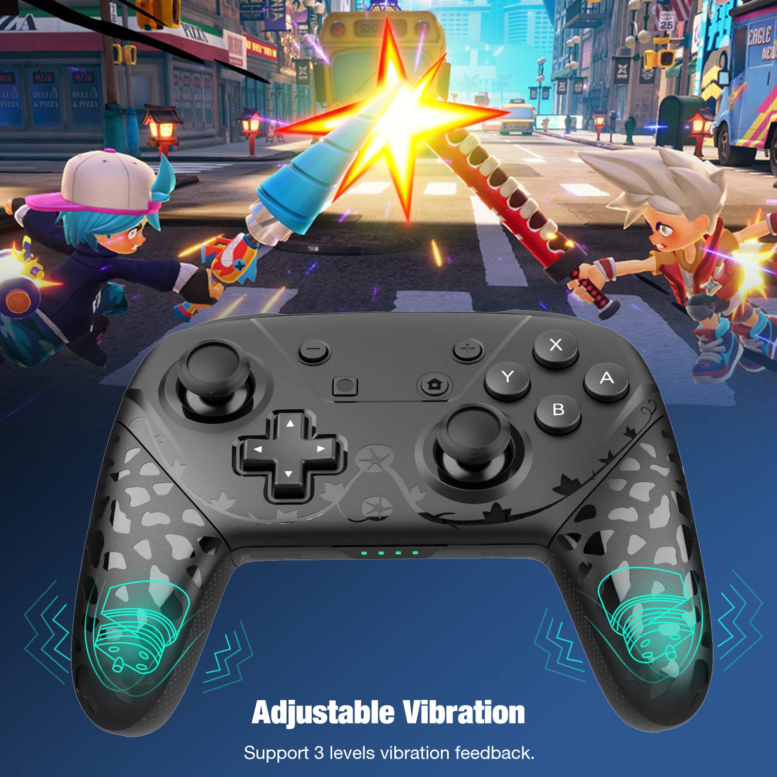 Y Team Wireless Switch Controller for Switch/Switch Lite, Switch Pro Controller Remote Gamepad Support NFC, Wake-up Function and Gyro Axis,1200mAh Battery - Black