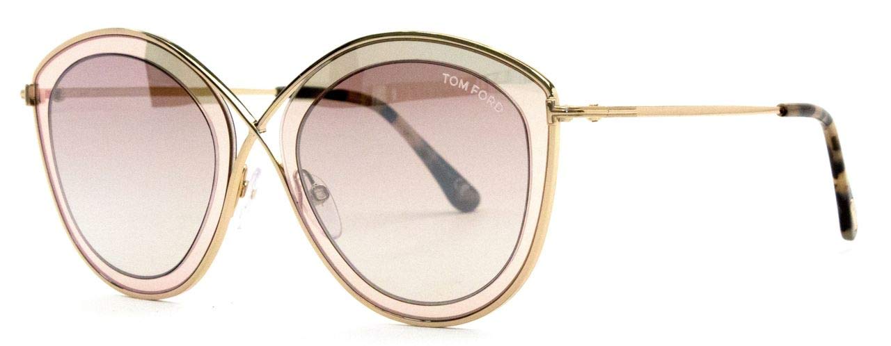 Tom Ford Cateye Sunglasses TF604 Sascha-02 47G Gold/Light Brown 55mm FT0604