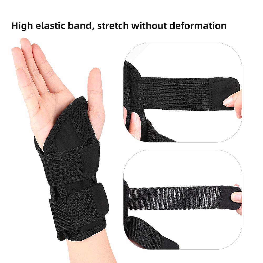 Wrist Brace, Carpal Tunnel Splint Compression Wrist Support Fixator for Relieve Arthritis, Tenosynovitis, Wrist Pain, Sport Sprain (L, single right)