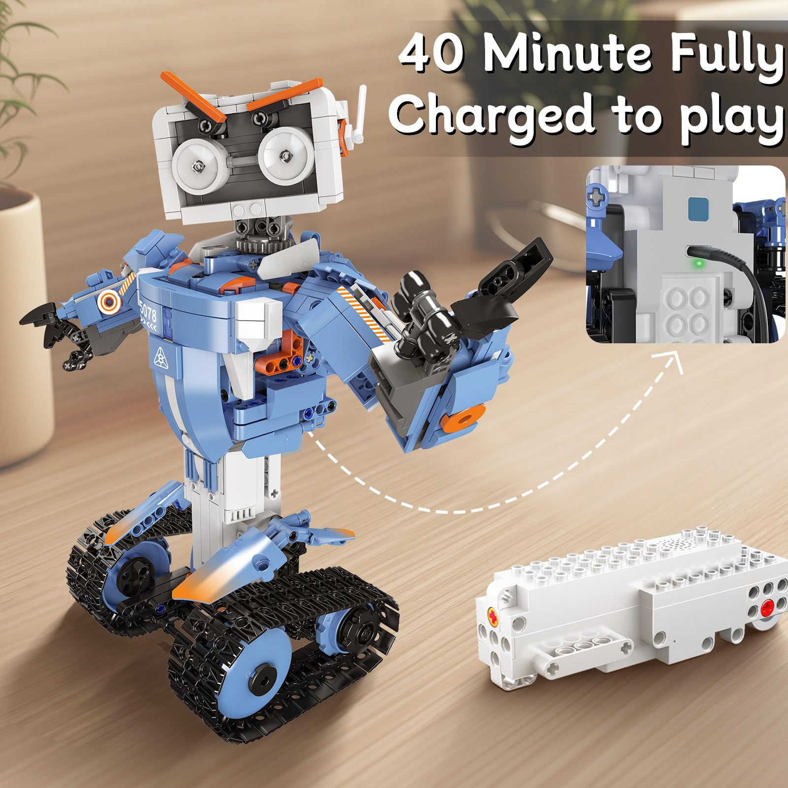 YESHIN Stem Robot for Boys Ages 8-14, APP & Remote Control Robot DIY Building Block Kits, Stem Projects Robotics Kits for kids ages 8+ (369 Pieces)