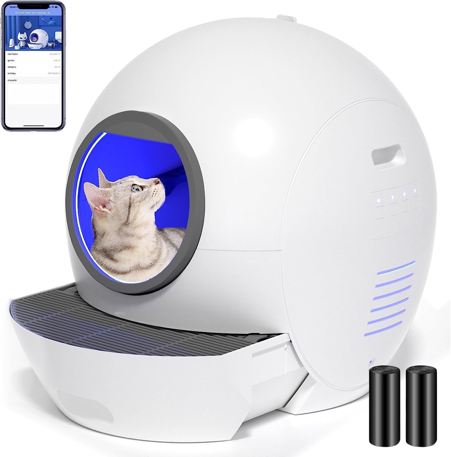 YYSAIL Self-Cleaning Cat Litter Box Extra Large Smart Automatic Cat Litter Box with APP Control & Safe Alert & Smart Health Monitor, Odor Removal Cat Litter Box for Multiple Cats