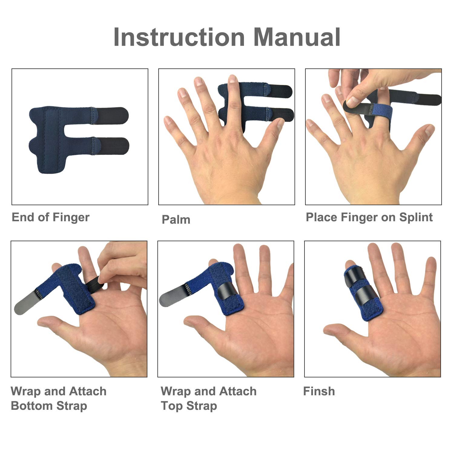 SUHINFE Trigger Finger Splints (2 Sets), Lightweight Sport Finger Sleeves and Finger Brace for Mallet Finger, Middle Finger, Pinky Finger, Arthritis, Broken Finger