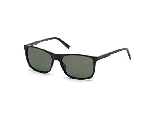 Timberland Men's TB9195 Polarized Square Sunglasses, Black, 58mm, 17mm, 145mm