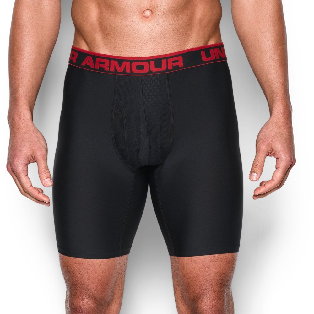 Under Armour Men's Original Series 9” Boxerjock, Black (001)/Red, Small