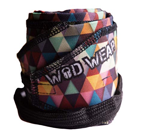 WOD Wear Wrist Wraps for Powerlifting, Strength Training, Bodybuilding, Cross Training, Olympic Weightlifting, Yoga Support - One Size Fits All (Diamond Pattern)